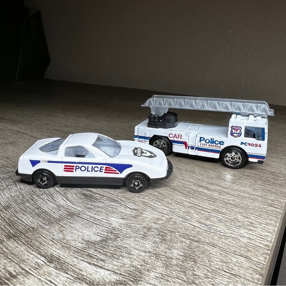 Toys | Police Push Vehicles Die Cast Plastic Race Cars Cake Topper ...